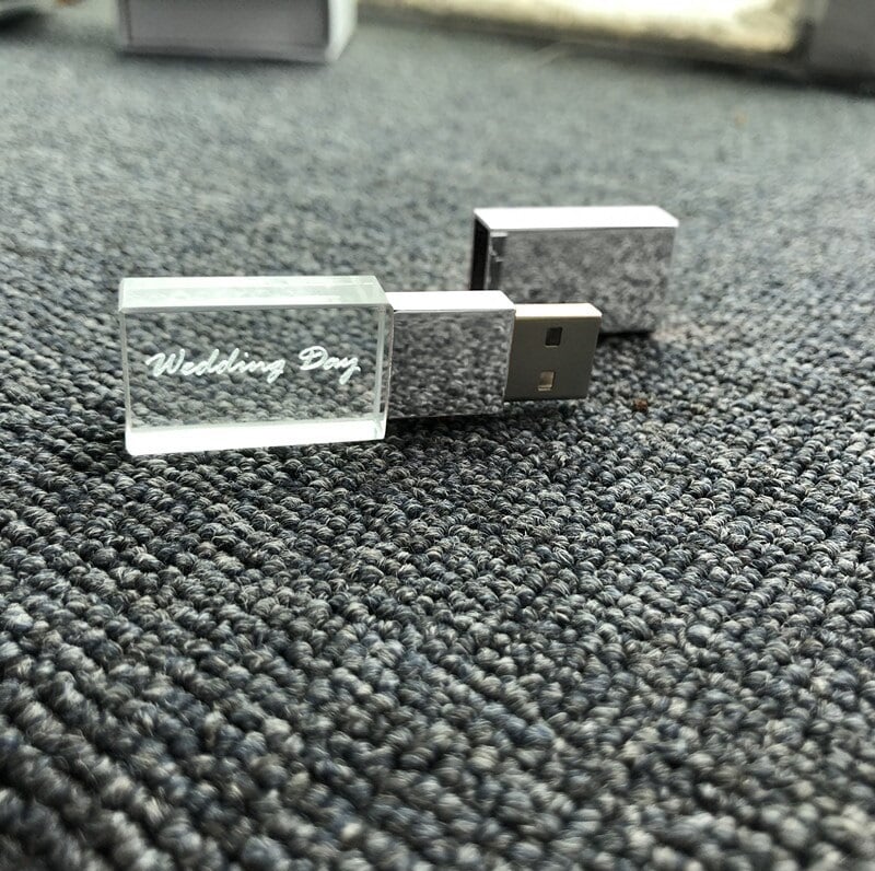 Kristal Glas USB Stick 8GB – Met Naam of Foto